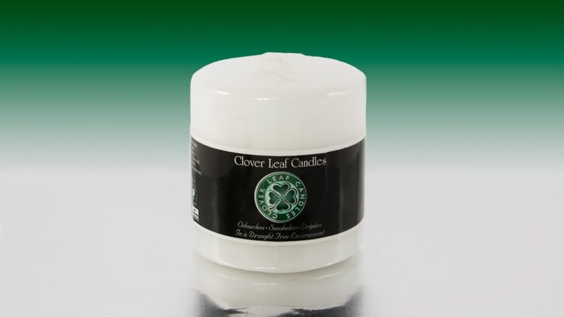 6 Pack 7.5x18cm Pillar Clover Leaf Candles - Buy Candles